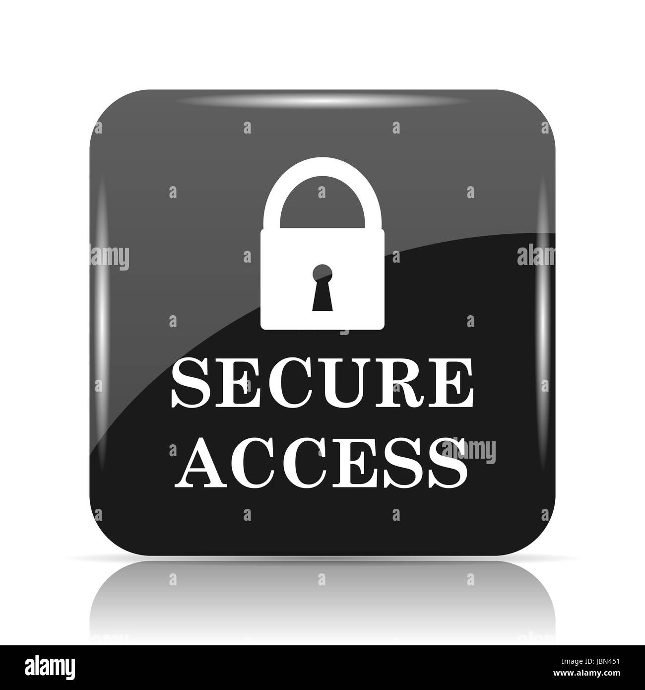 Secure access icon. Internet button on white background Stock Photo - Alamy