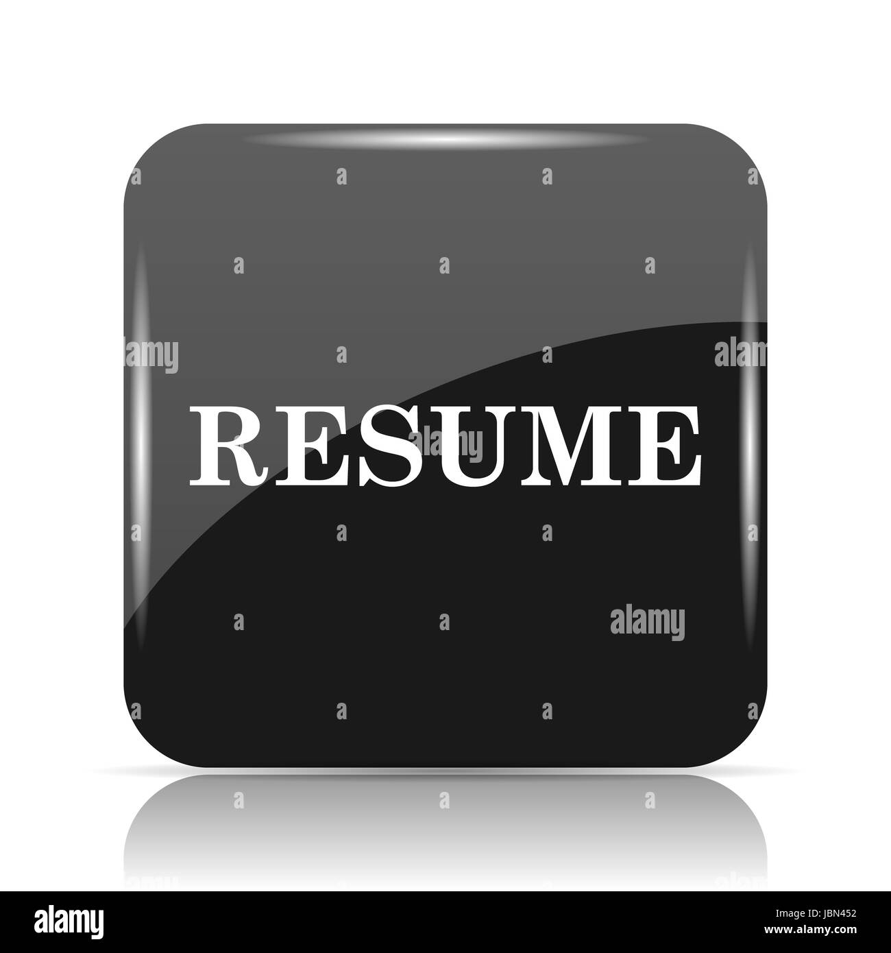 Resume icon. Internet button on white background Stock Photo - Alamy
