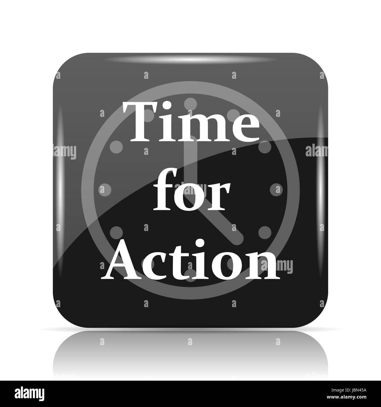 Time for action icon. Internet button on white background Stock Photo ...