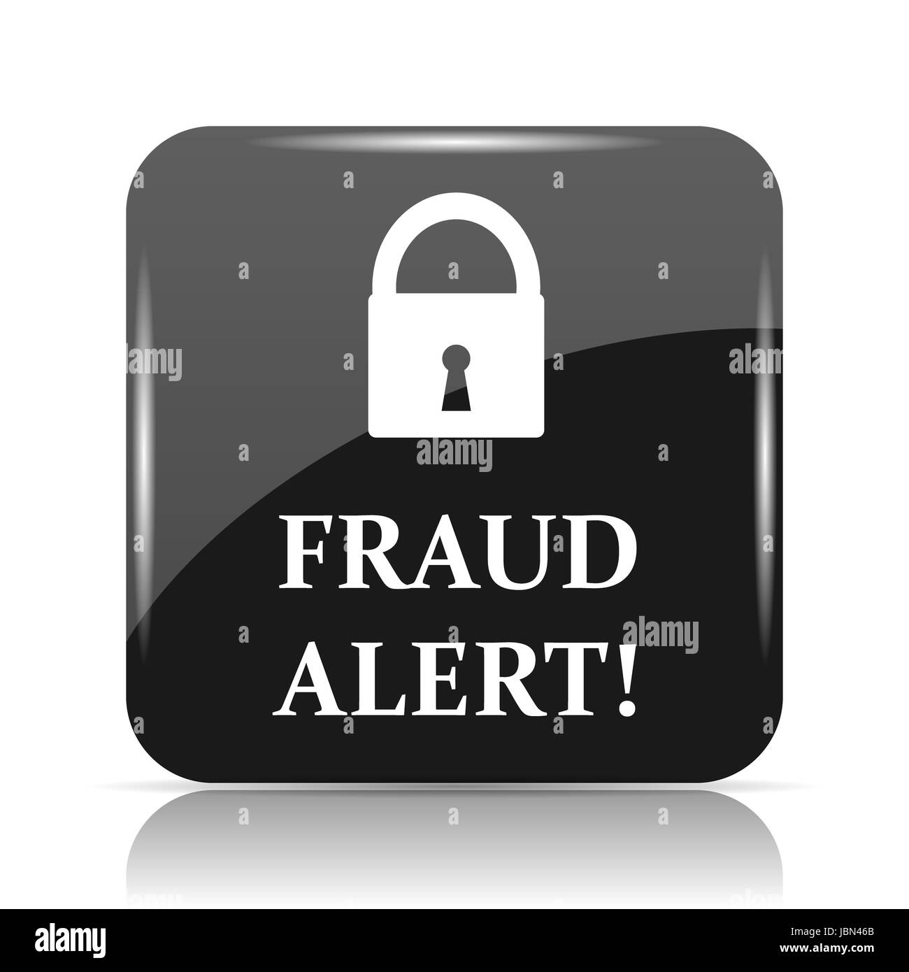 Fraud alert icon. Internet button on white background Stock Photo - Alamy