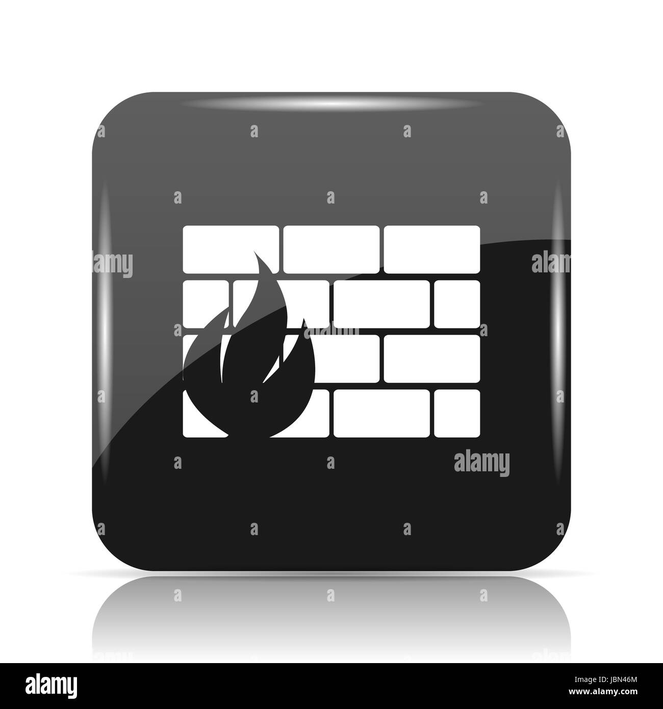 Firewall icon. Internet button on white background Stock Photo - Alamy