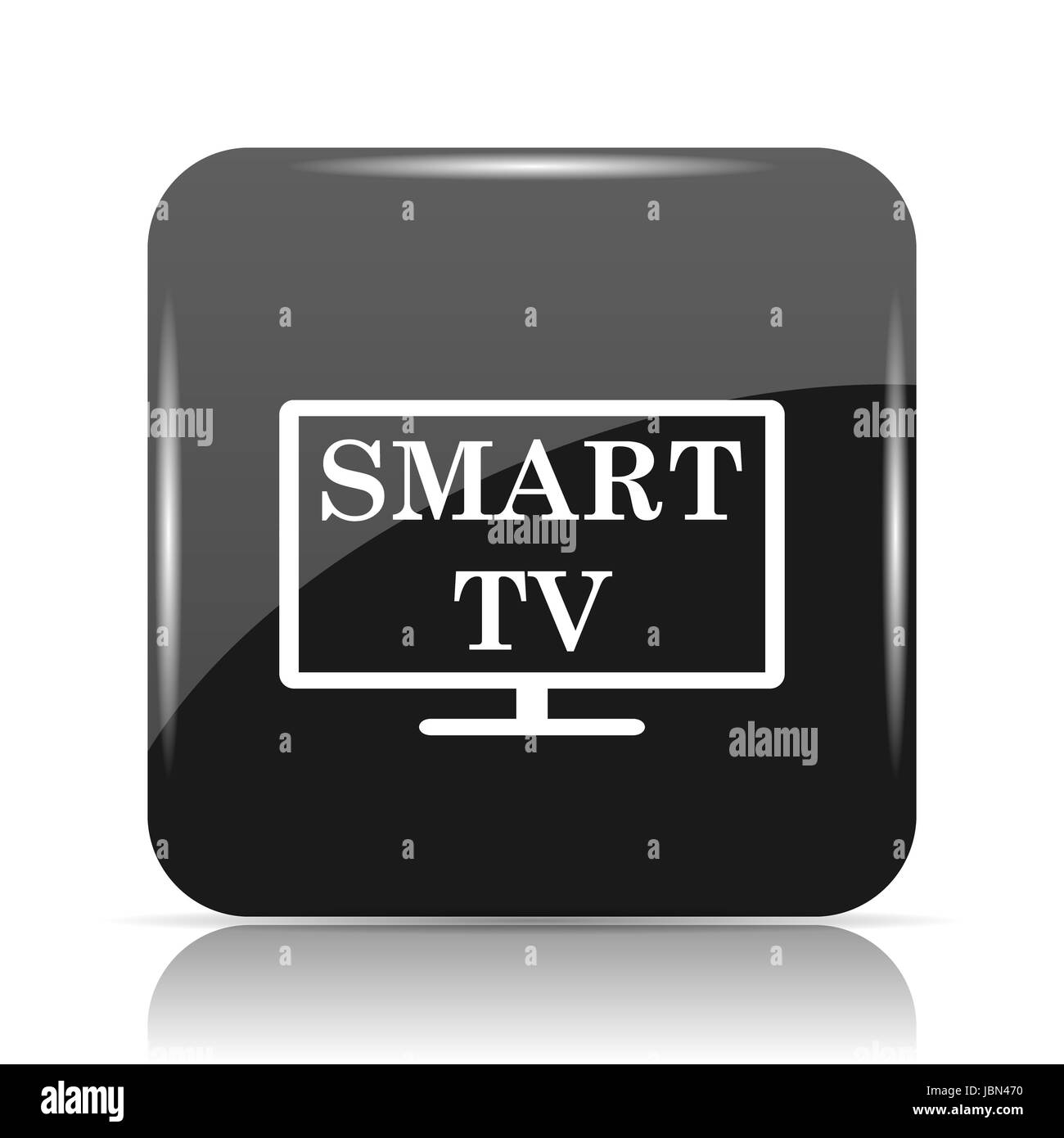 Smart tv icon. Internet button on white background Stock Photo - Alamy