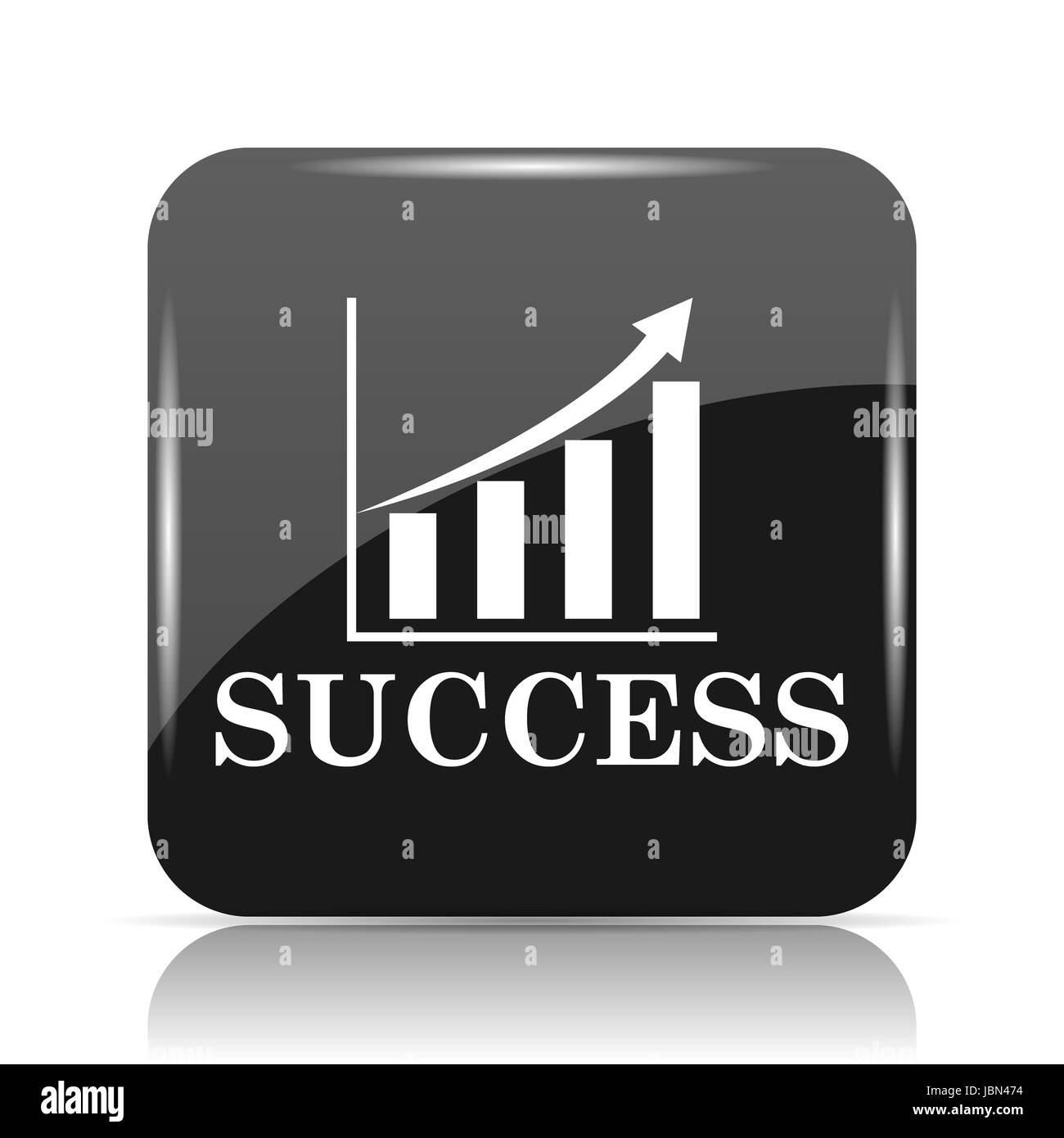 Success icon. Internet button on white background Stock Photo - Alamy