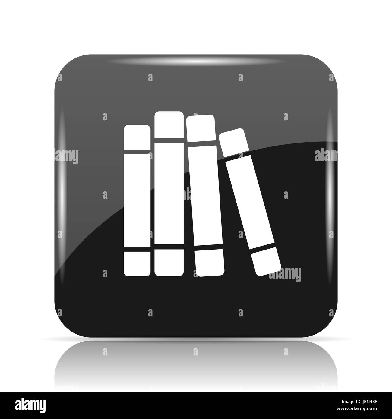 Books library icon. Internet button on white background Stock Photo - Alamy