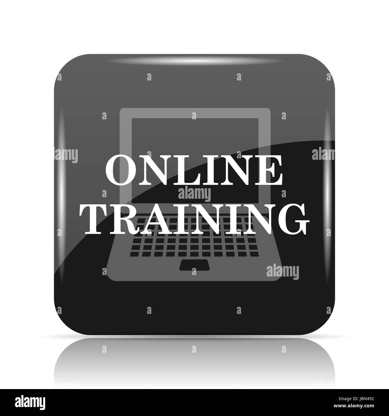 Online training icon. Internet button on white background Stock Photo ...