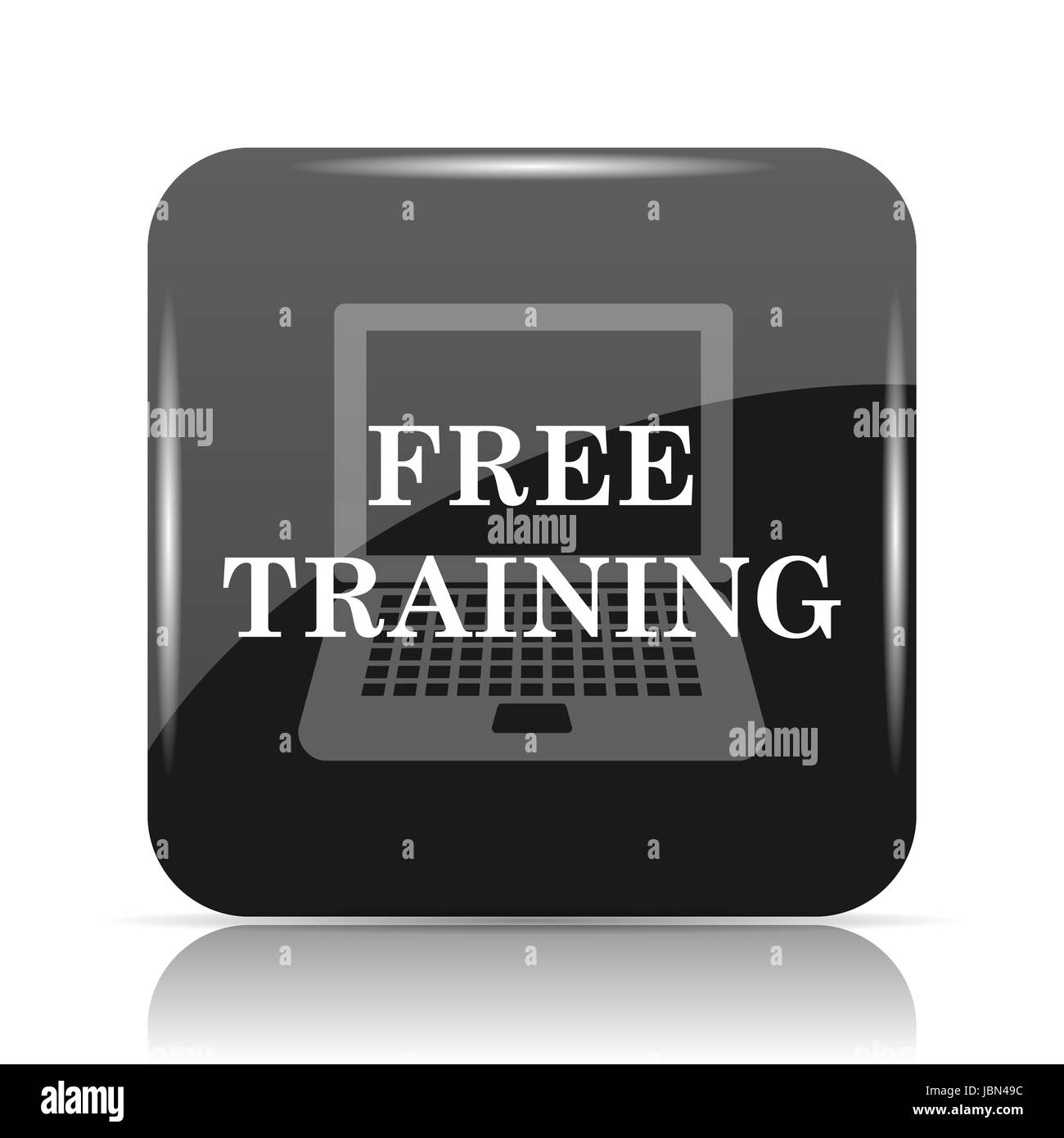 Free training icon. Internet button on white background Stock Photo - Alamy