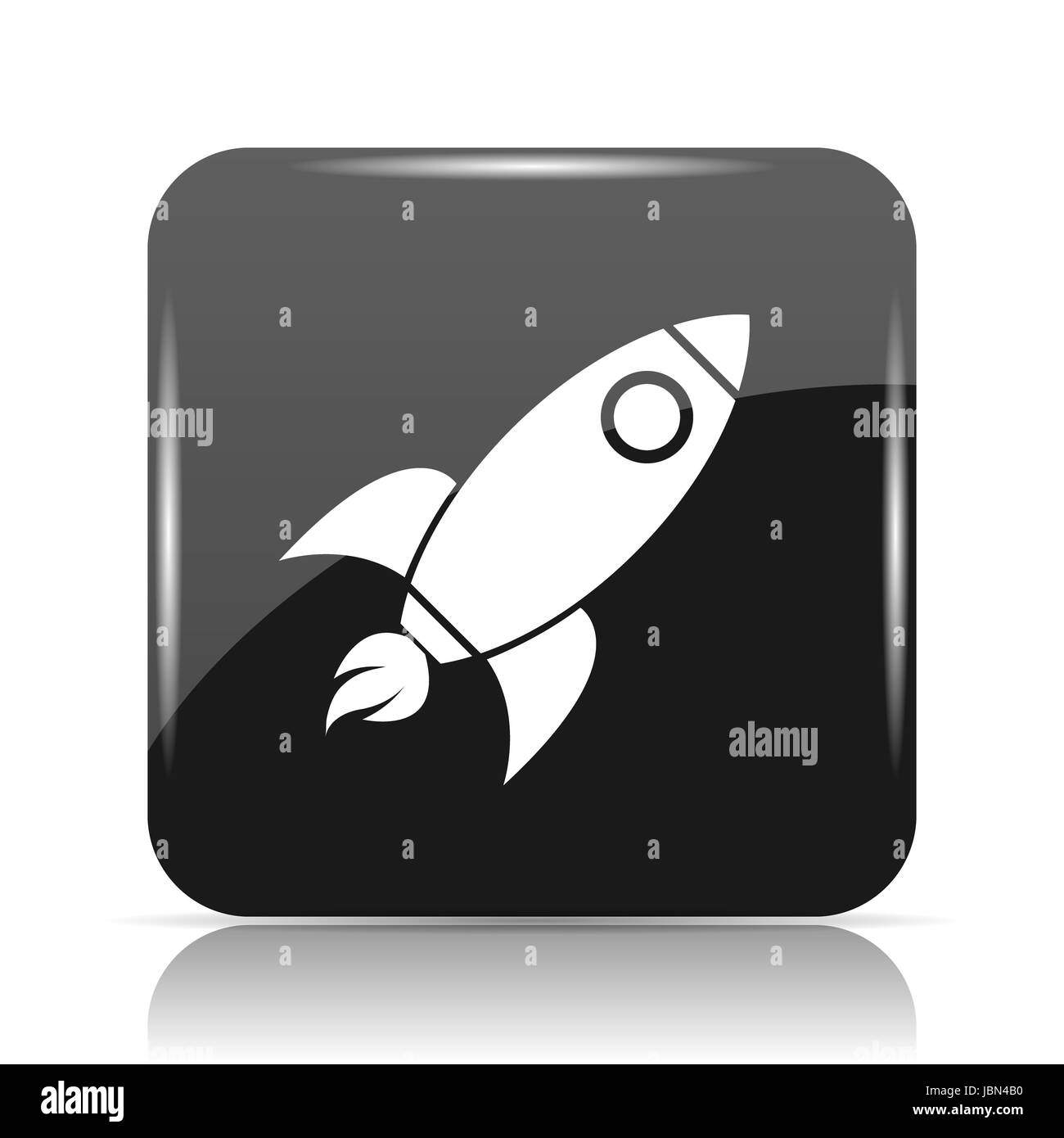 Rocket icon. Internet button on white background Stock Photo - Alamy