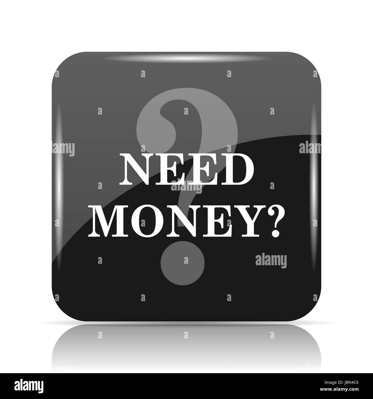 Need money icon. Internet button on white background Stock Photo - Alamy