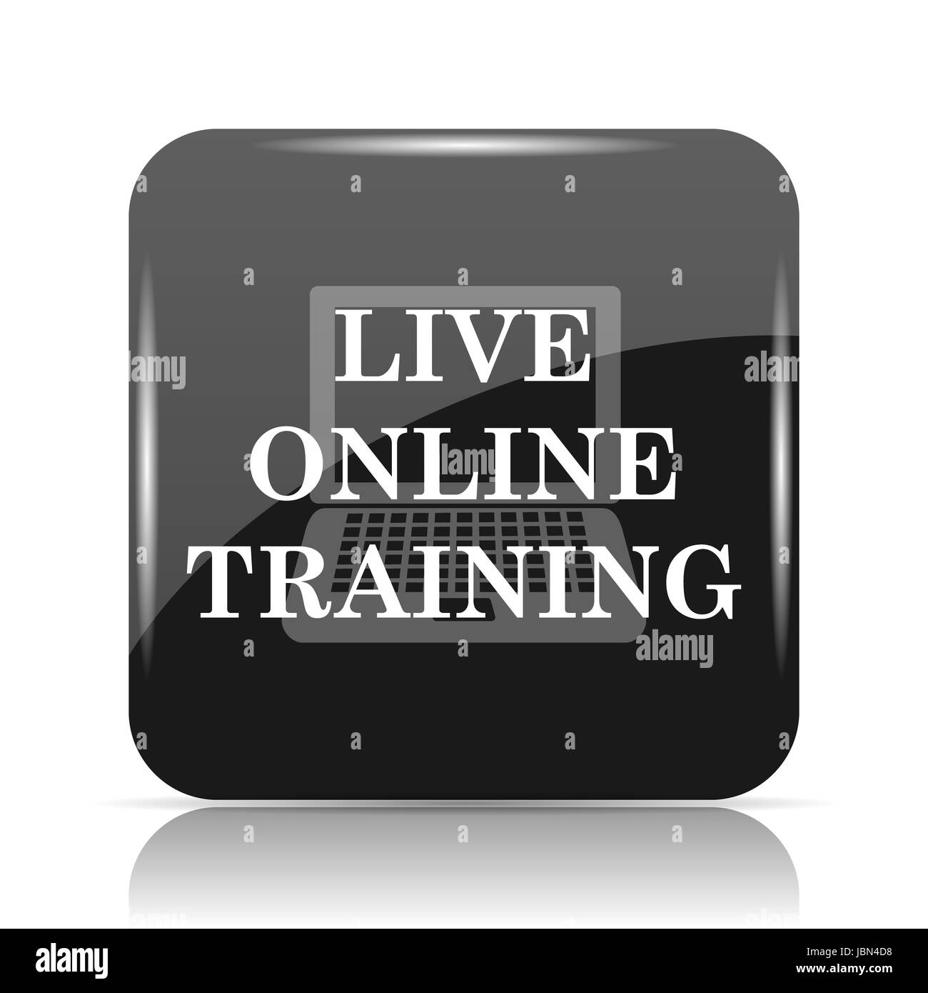 Live online training icon. Internet button on white background Stock ...