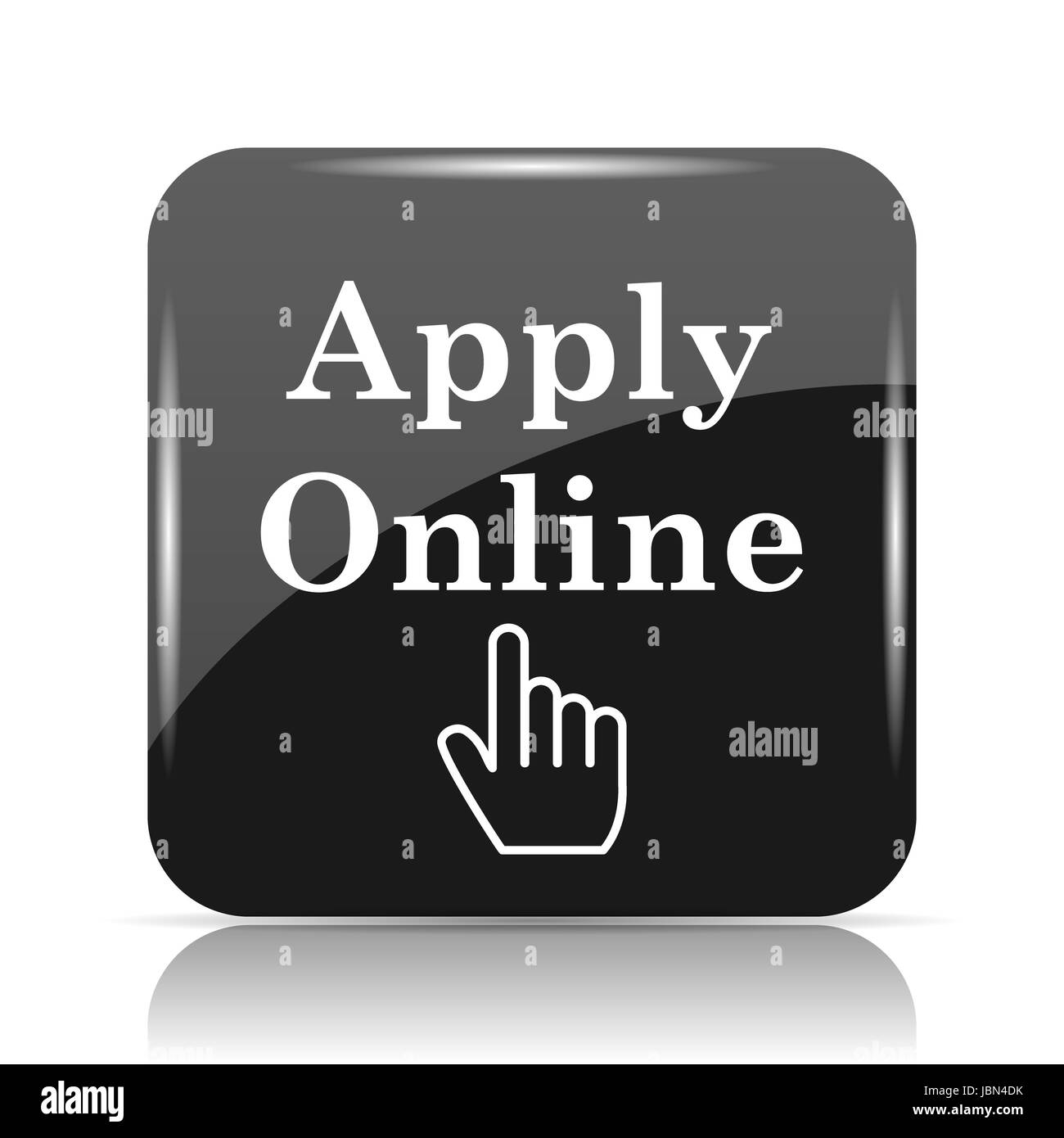 Apply online icon. Internet button on white background Stock Photo - Alamy