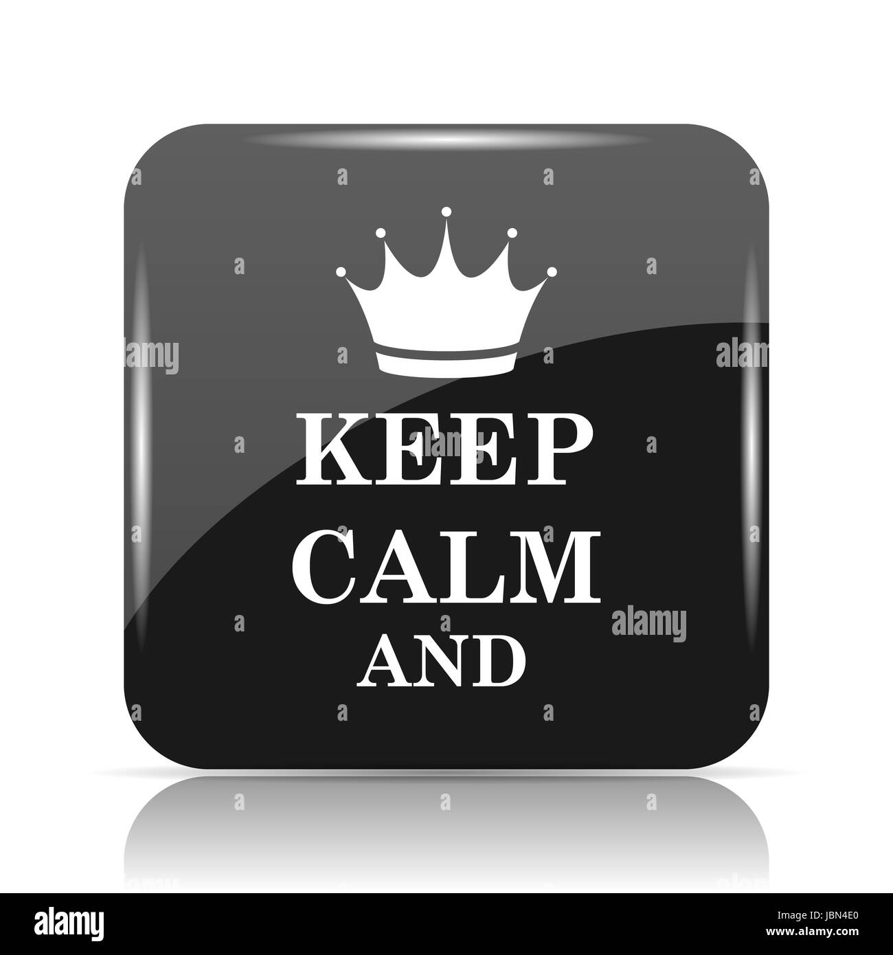 Keep calm icon. Internet button on white background Stock Photo - Alamy