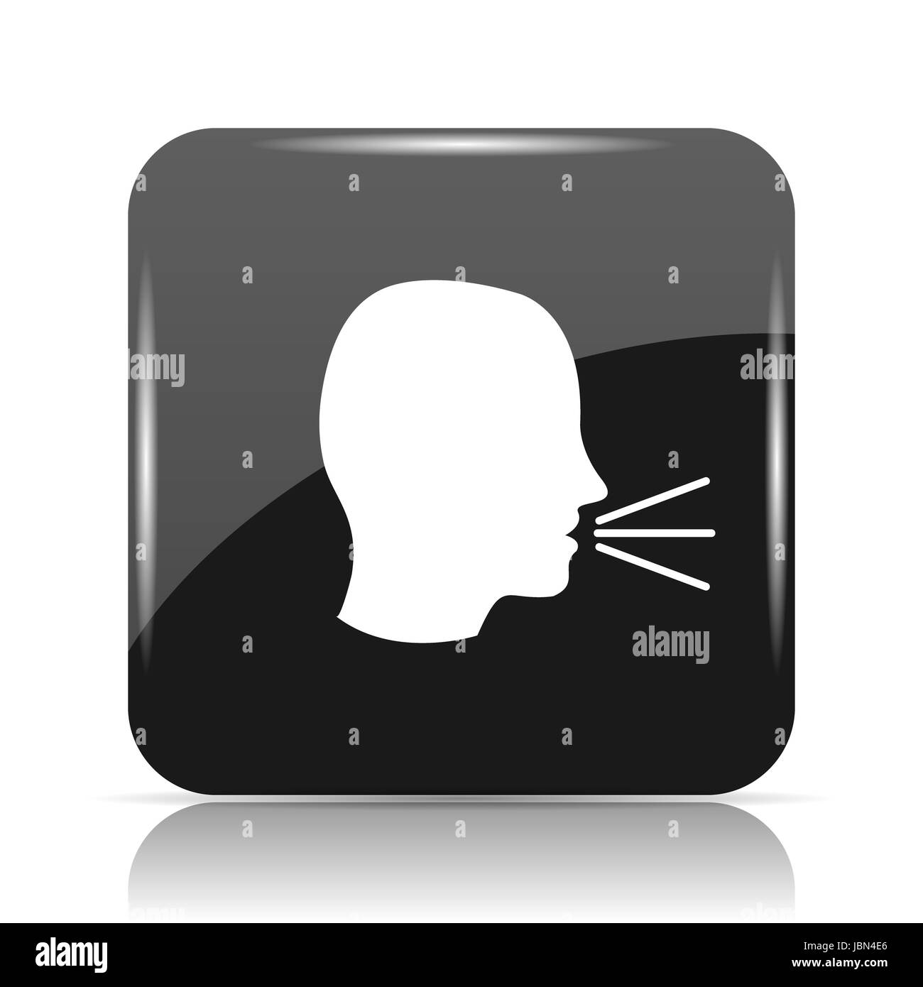 Talking icon. Internet button on white background Stock Photo - Alamy