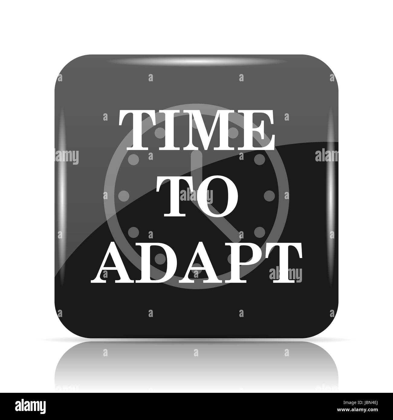 Time to adapt icon. Internet button on white background Stock Photo - Alamy