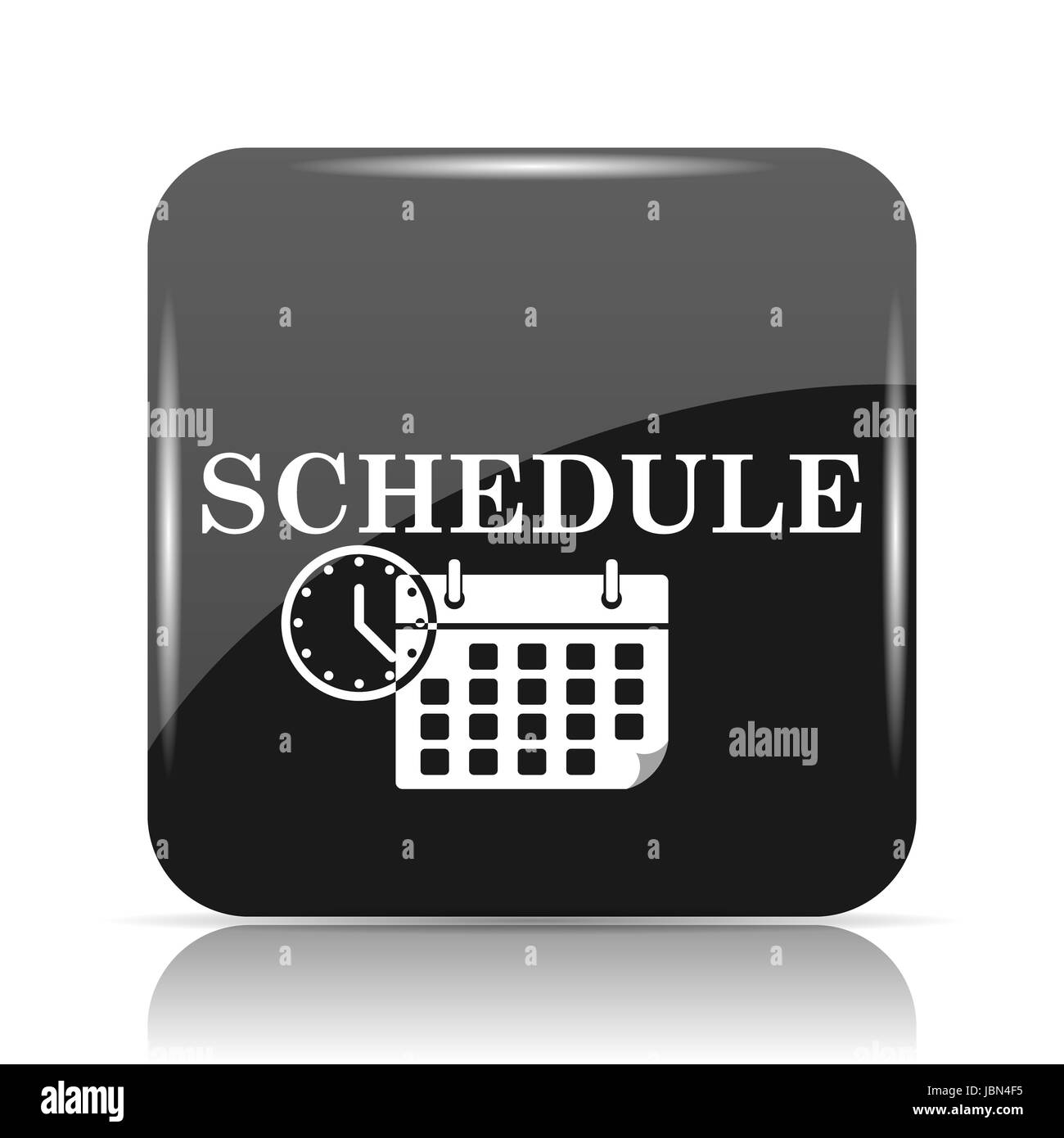 Schedule icon. Internet button on white background Stock Photo - Alamy
