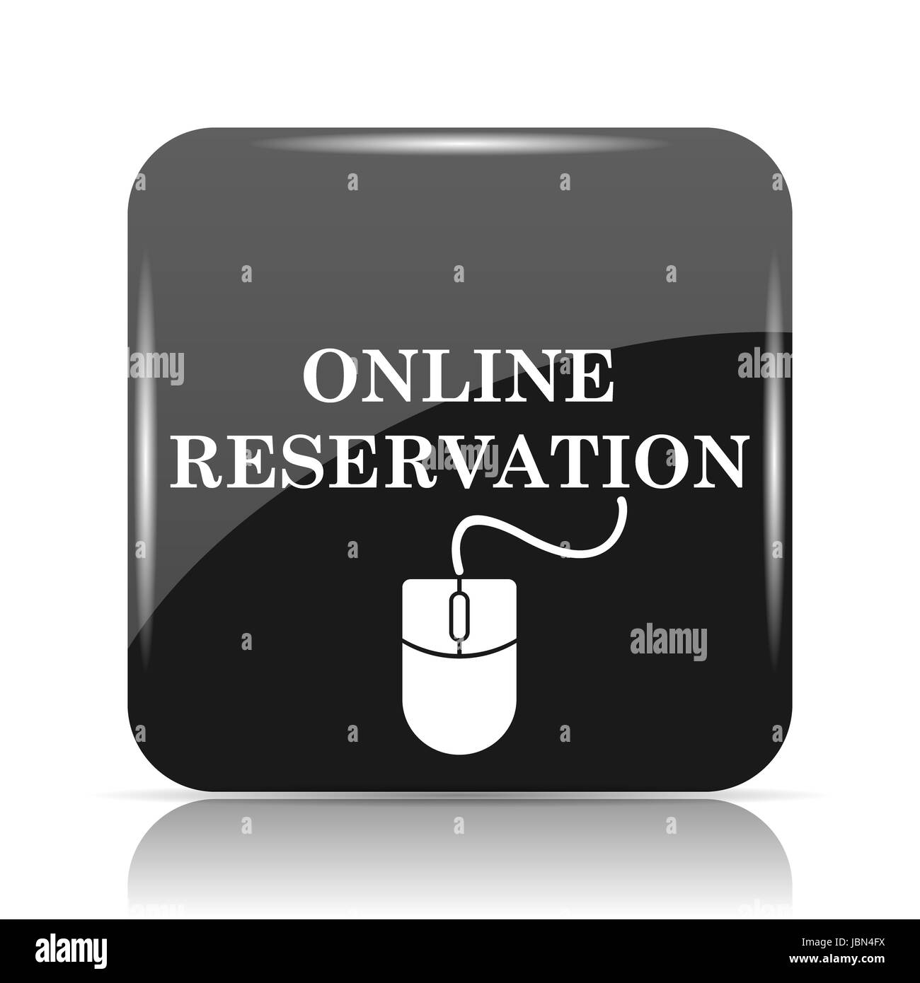 Online reservation icon. Internet button on white background Stock ...