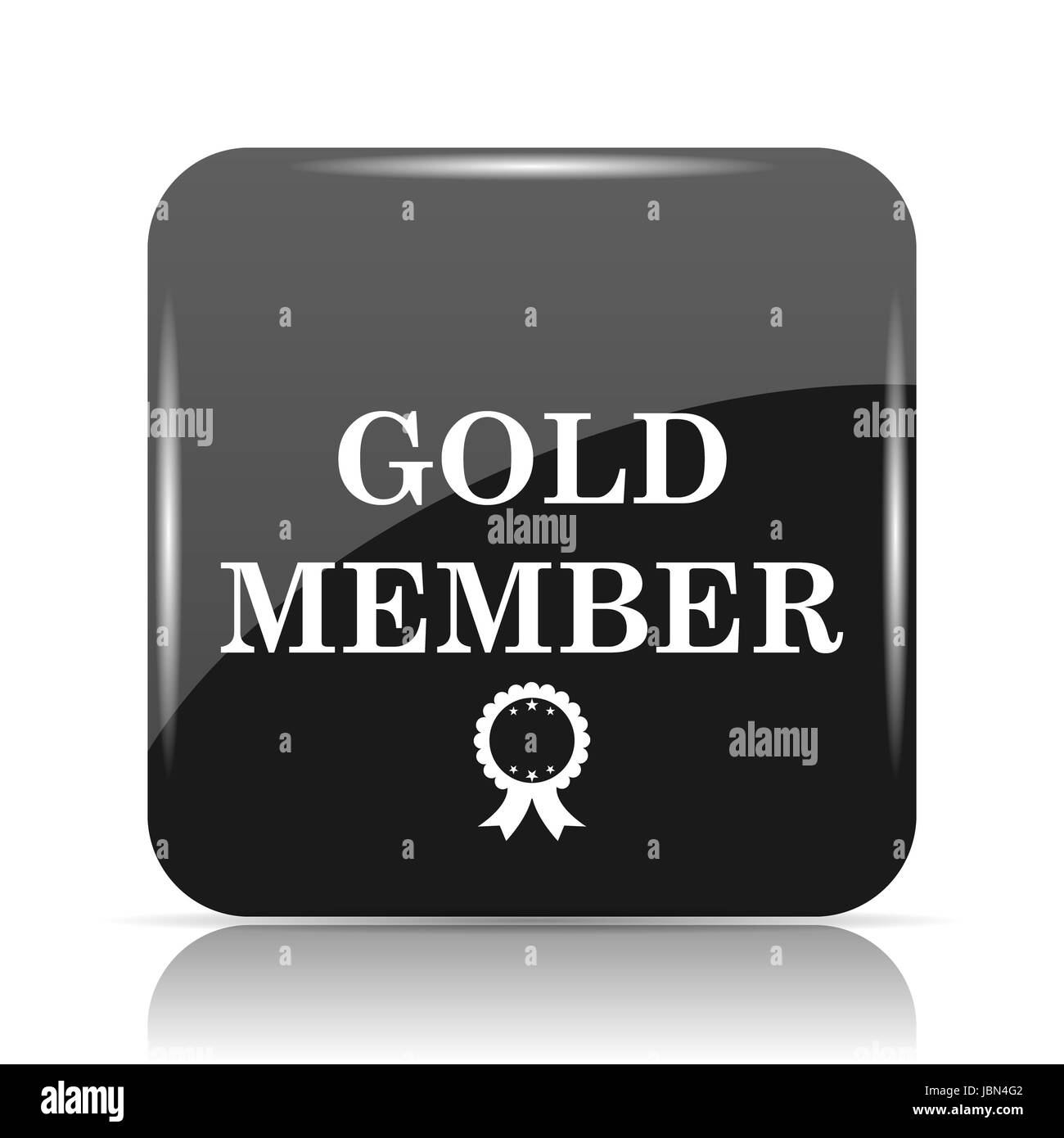 Gold member icon. Internet button on white background Stock Photo - Alamy