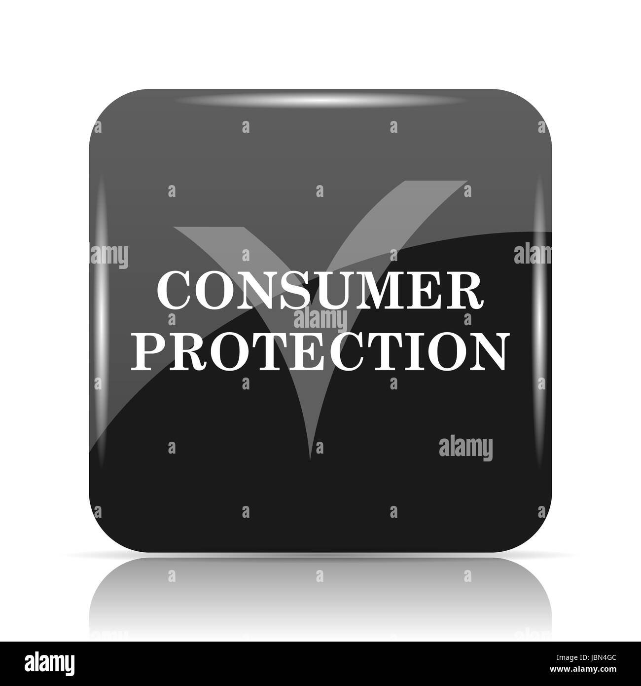 Consumer protection icon. Internet button on white background Stock ...