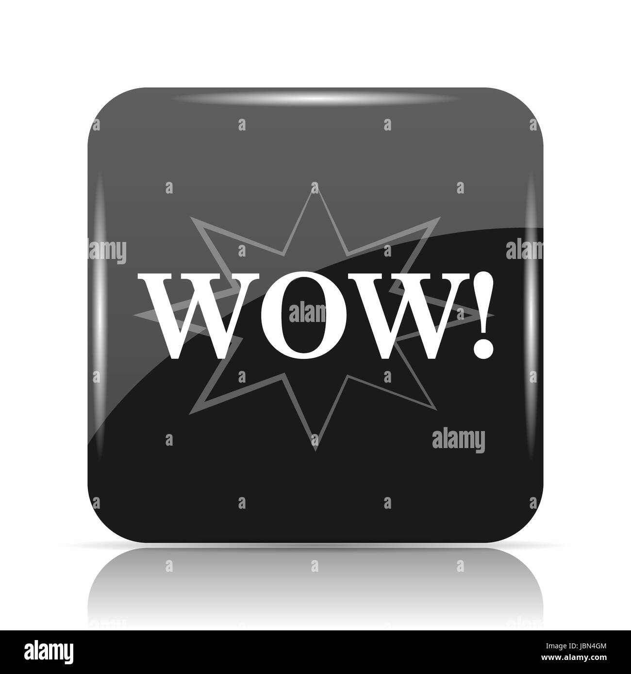 Wow icon. Internet button on white background Stock Photo - Alamy