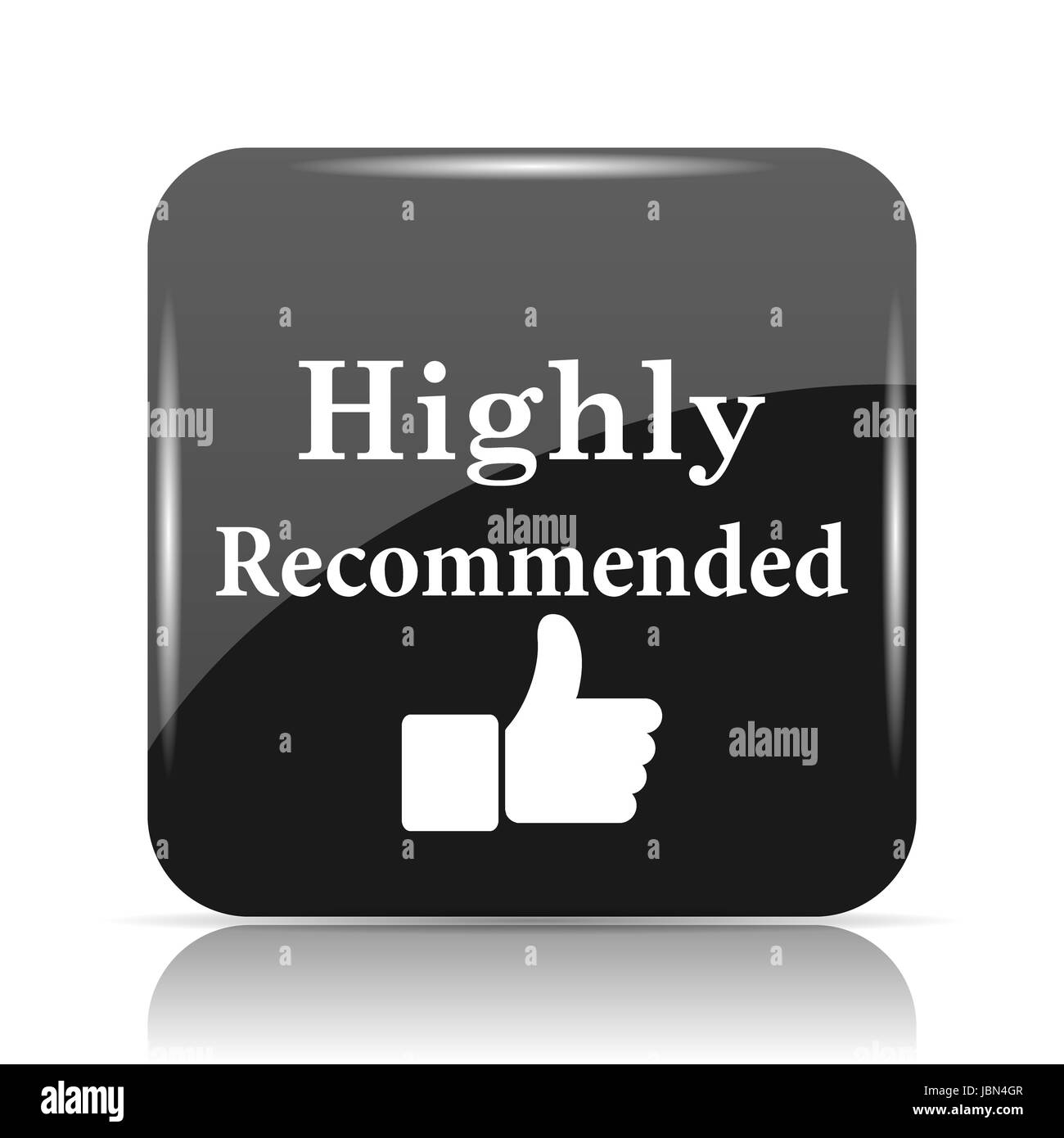 Highly recommended icon. Internet button on white background Stock ...