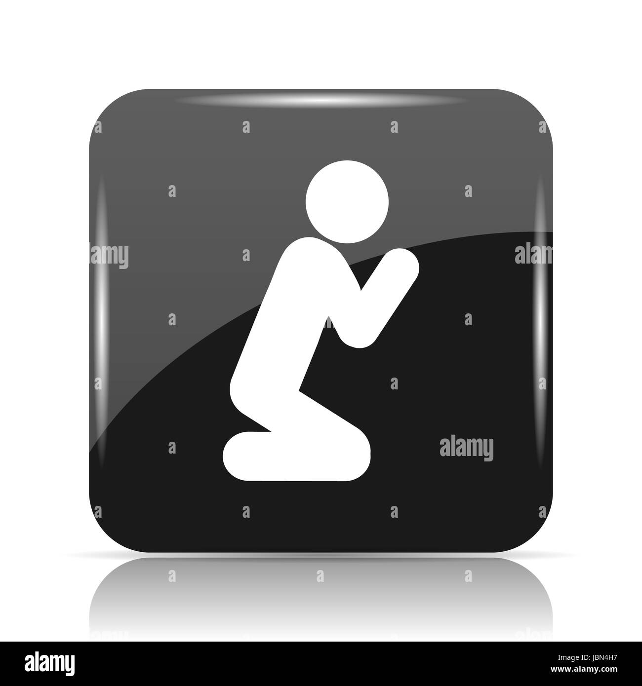 Prayer icon. Internet button on white background Stock Photo - Alamy