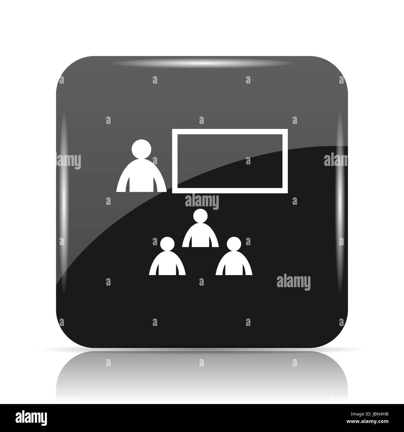 Presenting icon. Internet button on white background Stock Photo - Alamy