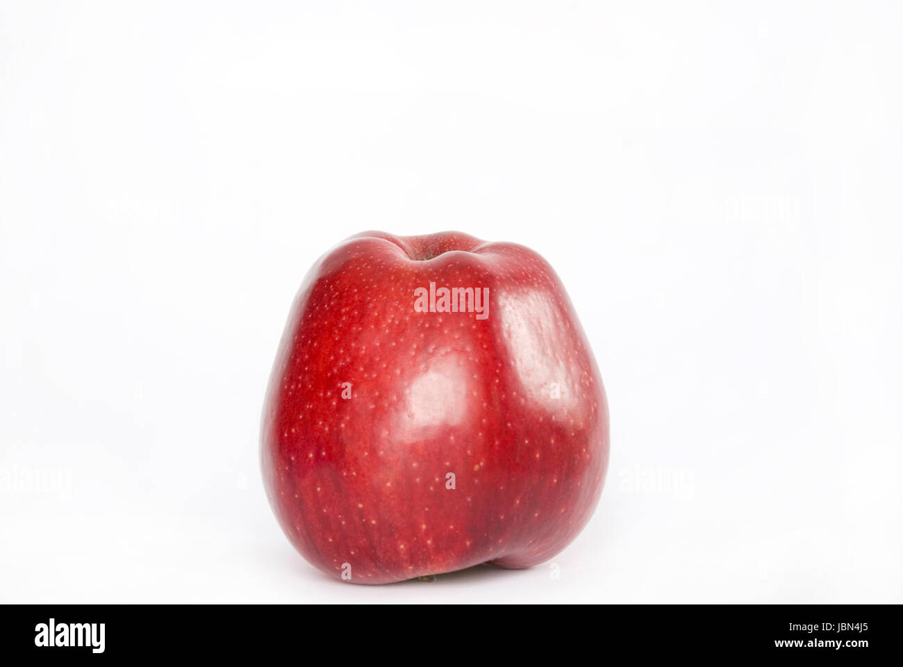 One red apple on white background Stock Photo - Alamy