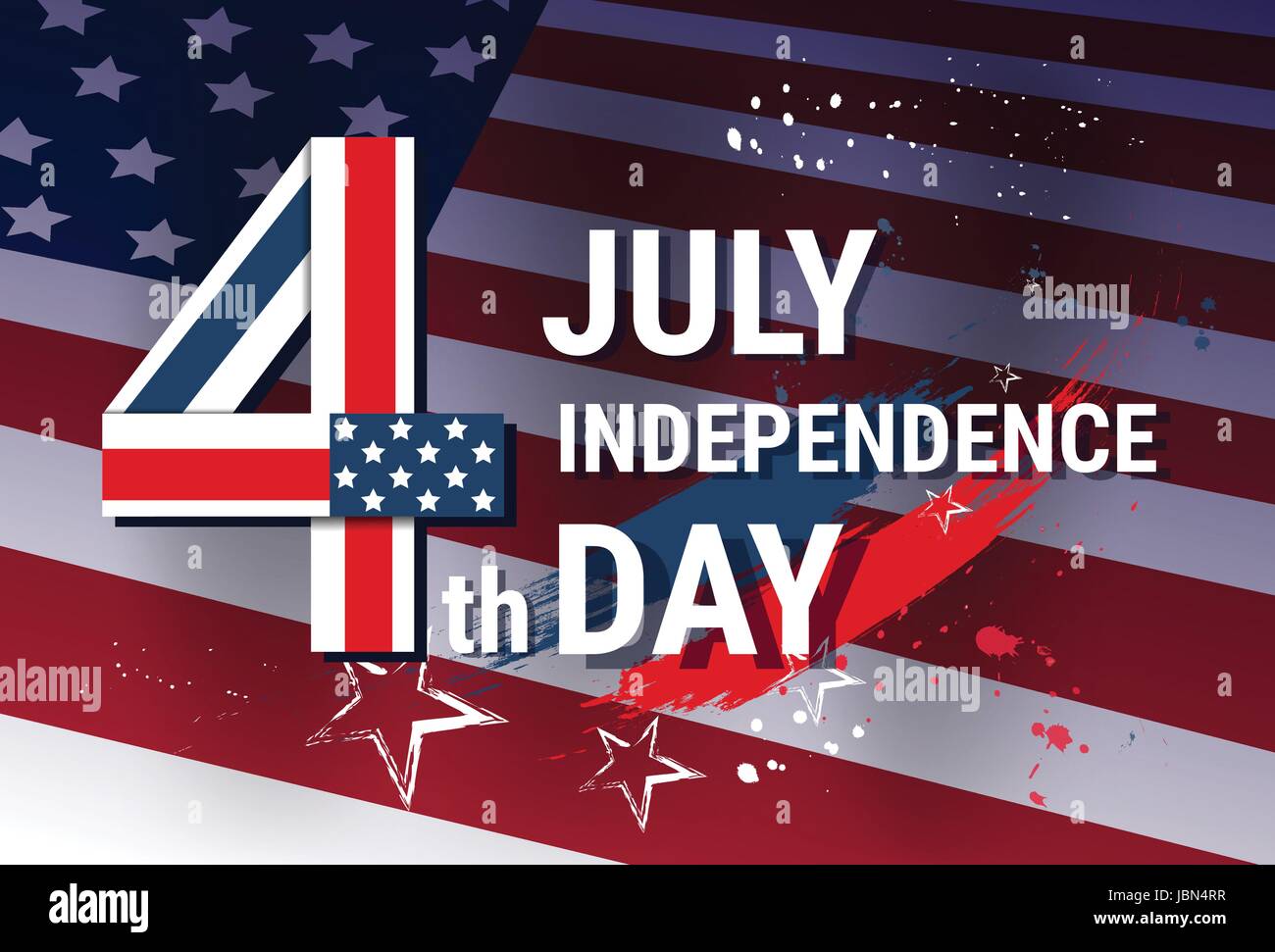 United States Flag Independence Day Holiday 4 July Banner Stock Vector ...