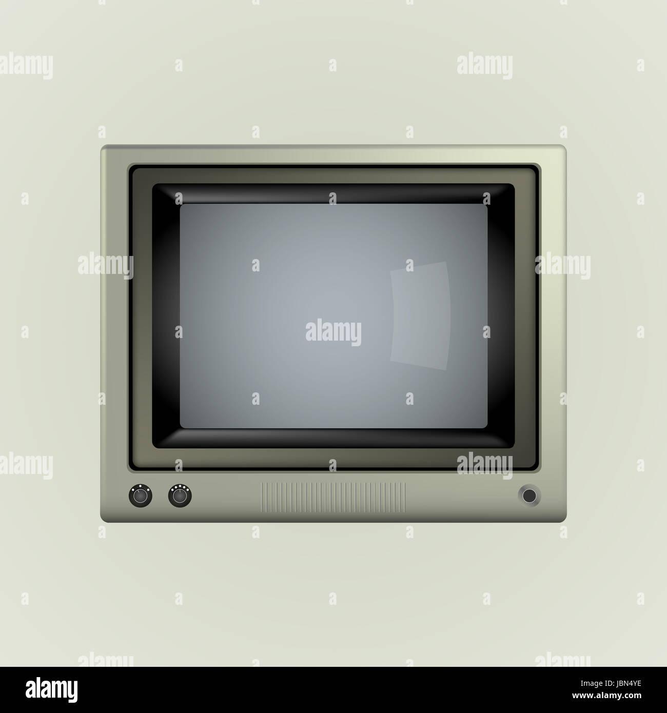 Grey retro TV with two switches and without antenna. Isolated vector ...