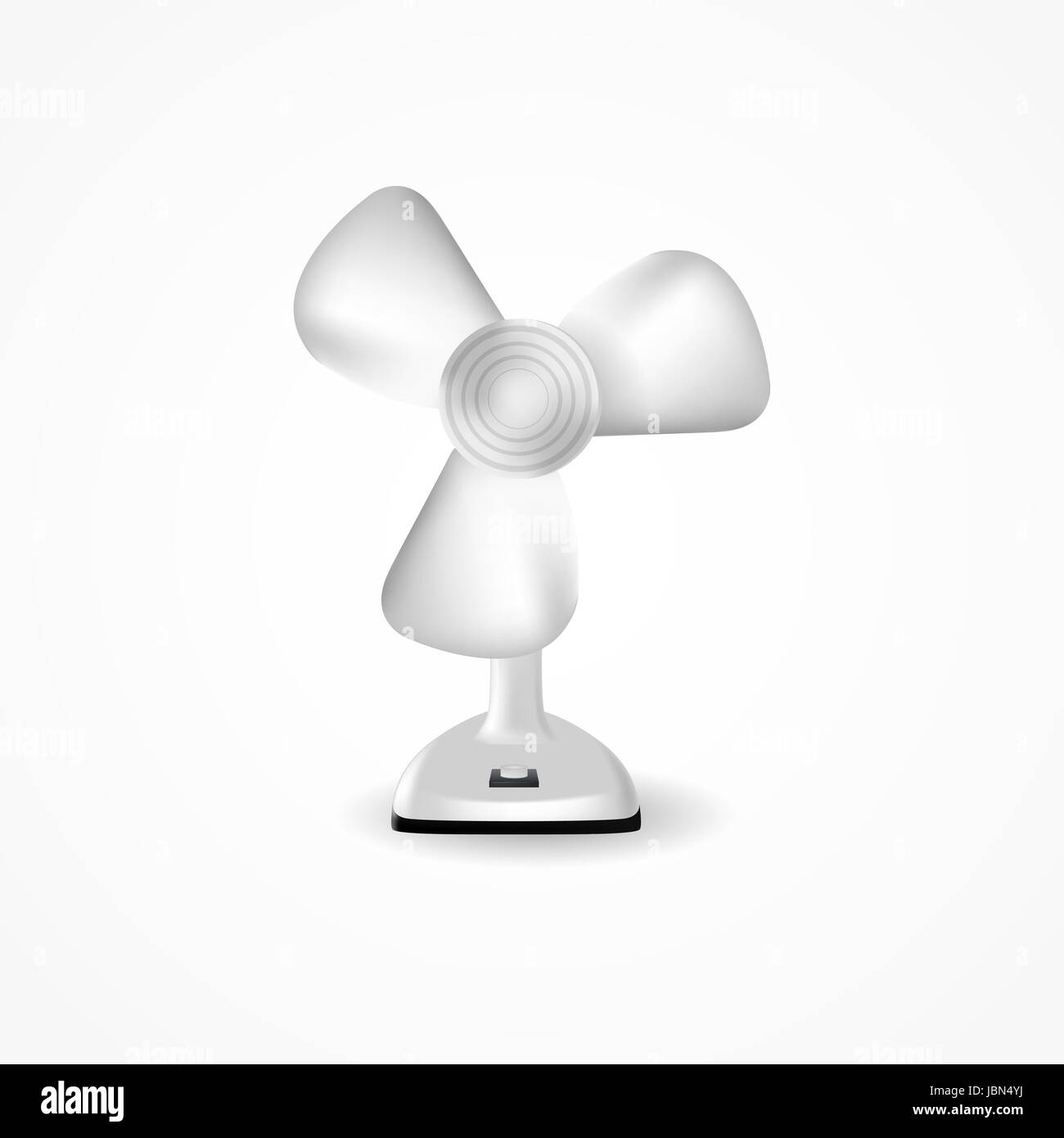 White modern simple fan with three blades. Isolated vector illustration ...