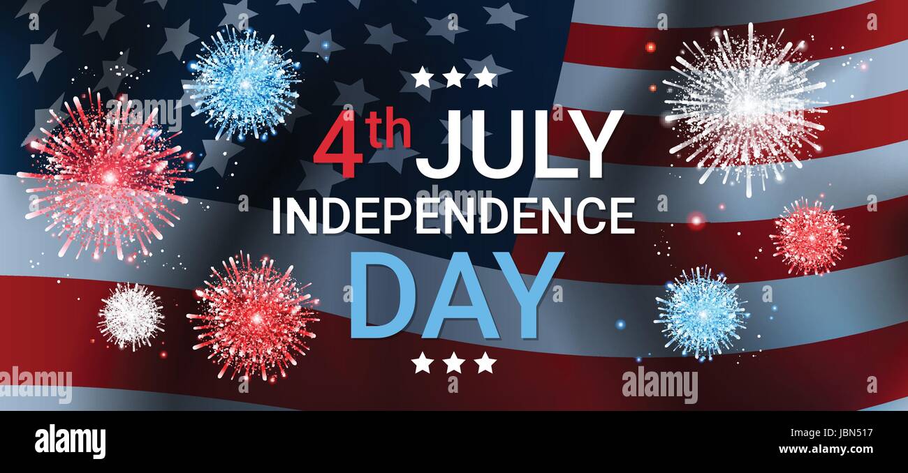 United States Flag Independence Day Holiday 4 July Banner Stock Vector ...