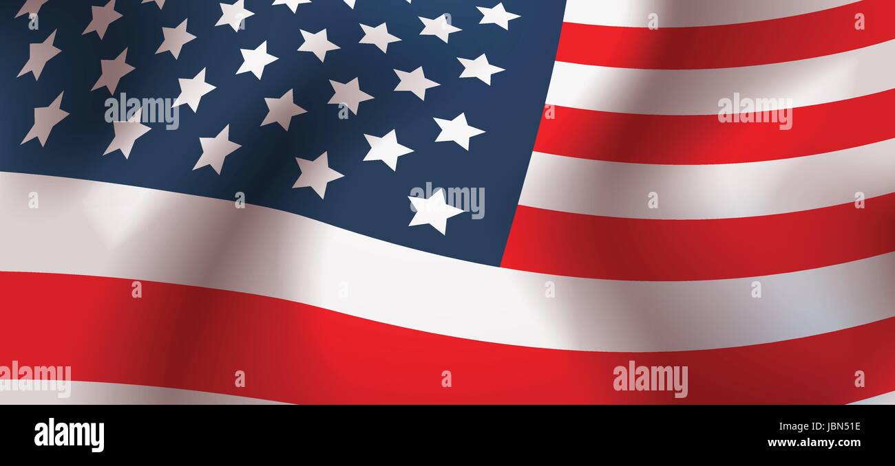 United States Flag Waving Horizontal Banner Stock Vector Image & Art ...