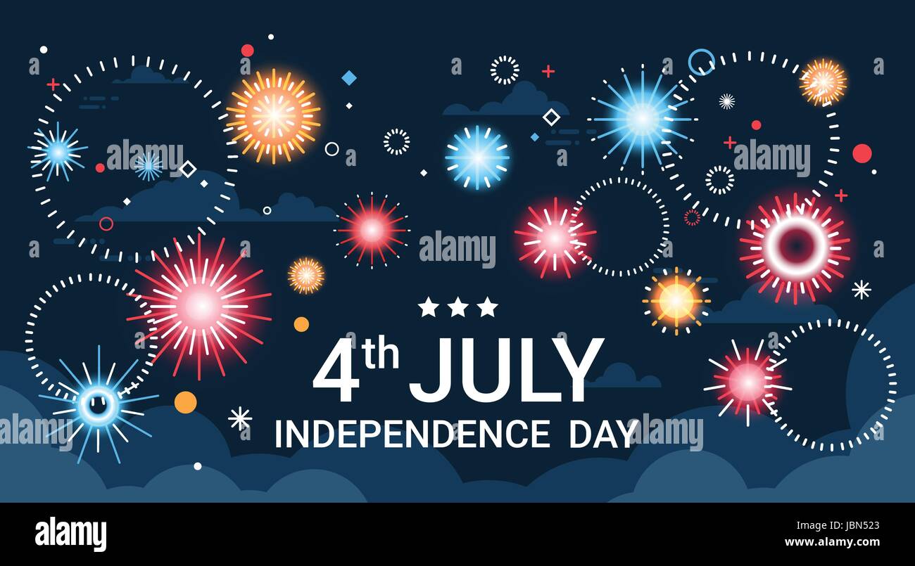 United States Independence Day Holiday 4 July Banner Greeting Card ...