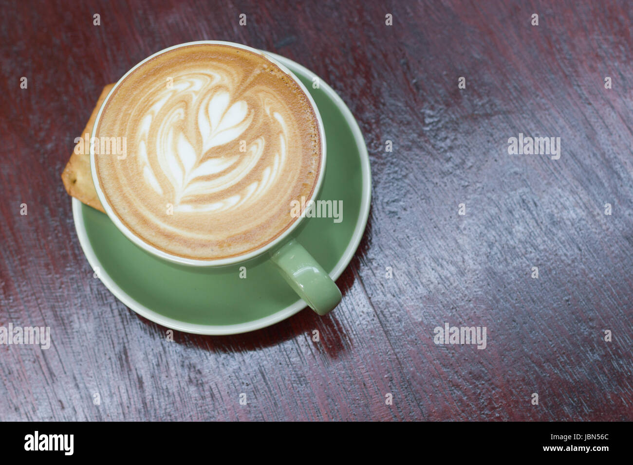Hot Coffee latte with beautiful latte art Stock Photo - Alamy