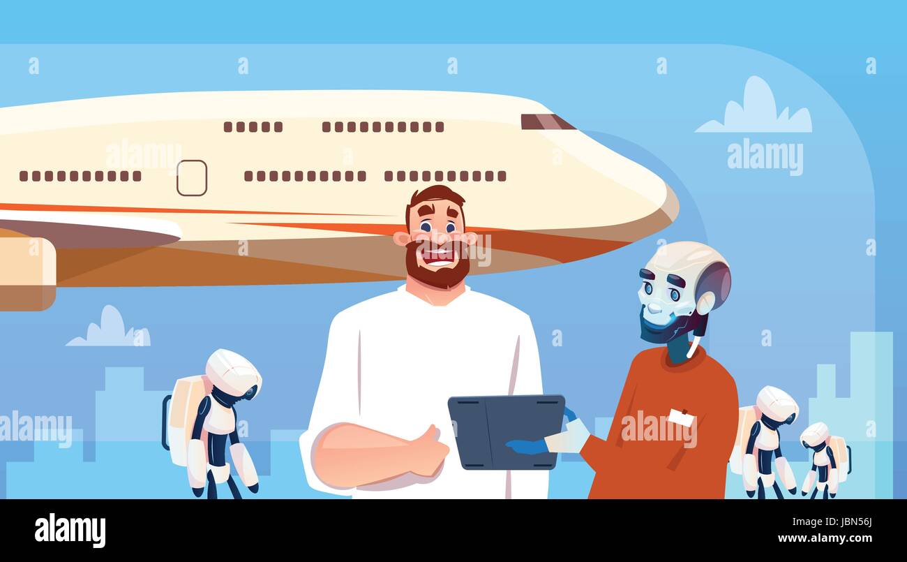Man tablet airport Stock Vector Images - Alamy