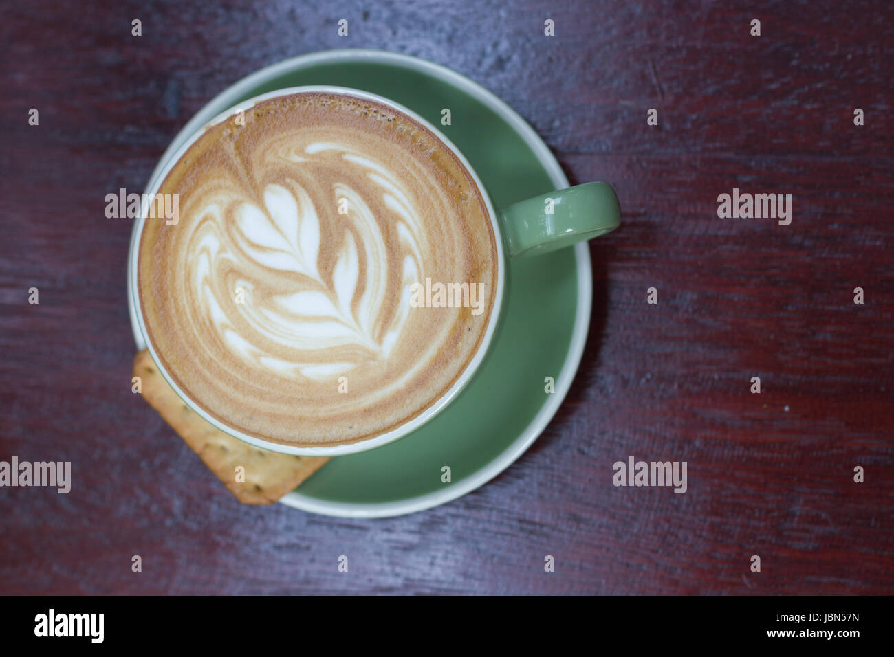 Hot Coffee latte with beautiful latte art Stock Photo - Alamy
