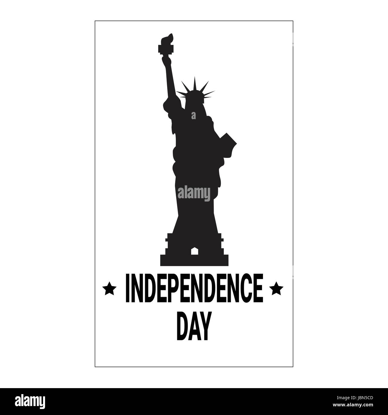 Silhouette Liberty Statue Independence Day Holiday 4 July Banner Stock ...