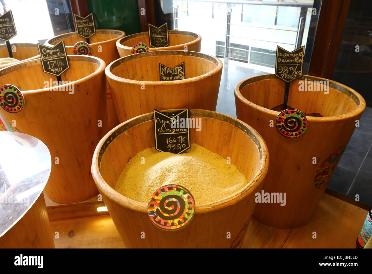 Organic rice in shopping mall Stock Photo - Alamy