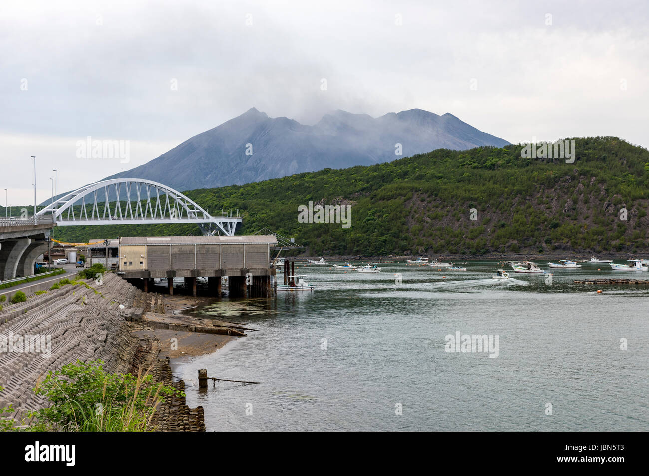 bridge at Zenzaki, Sakurajima, Kyushu, Japan Stock Photo - Alamy