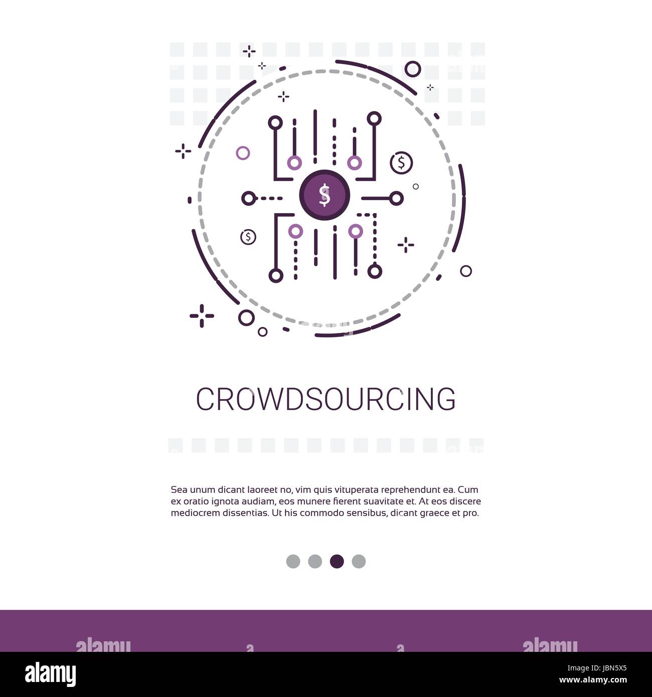 Crowdsourcing Business Resources Crowdfunding Web Banner With Copy ...
