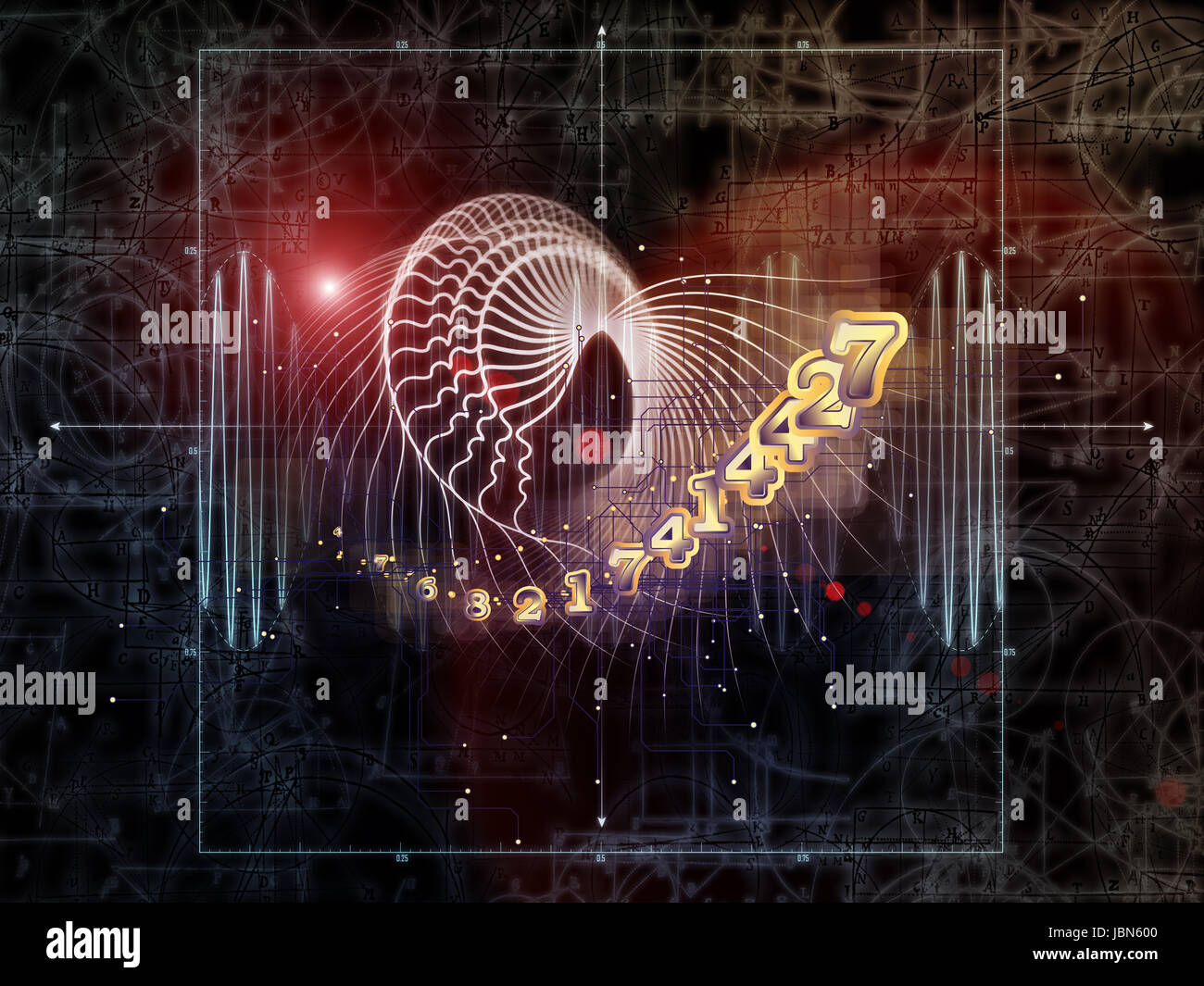 Strange Geometry series. Abstract design made of line drawing, math and ...