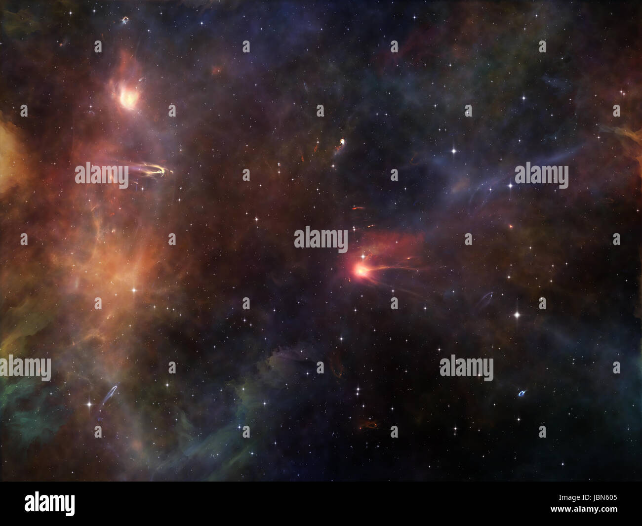 Deep Space series. Background design of nebula, stars and colors on the ...