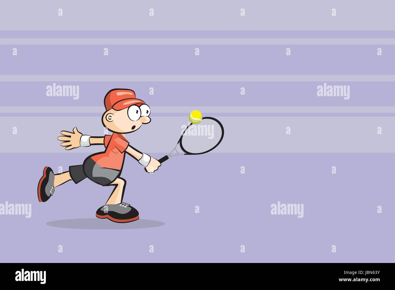 Tennis player with a racket - Cartoon Style. Conceptual vector ...
