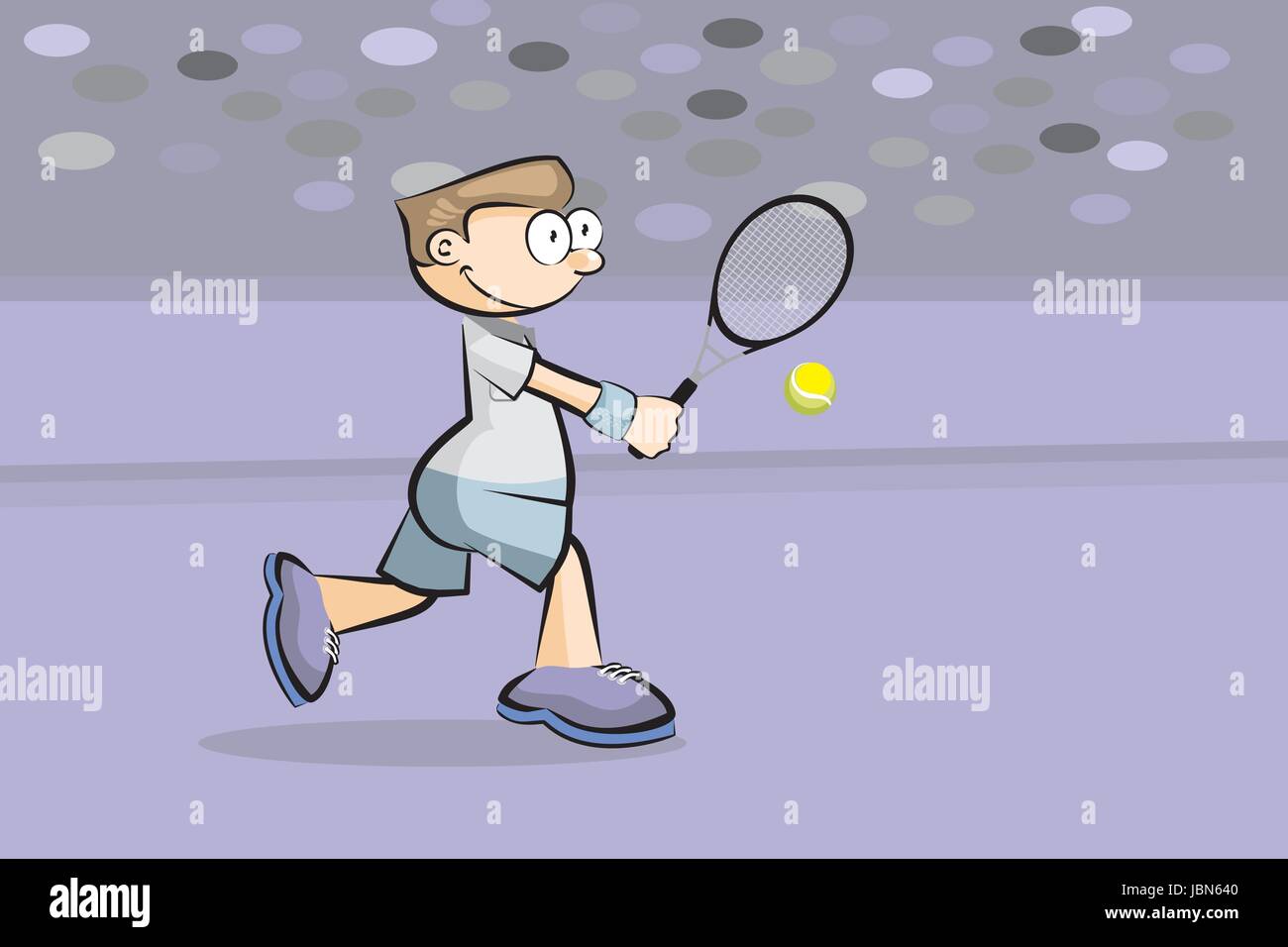 Tennis player with a racket - Cartoon Style. Conceptual vector ...