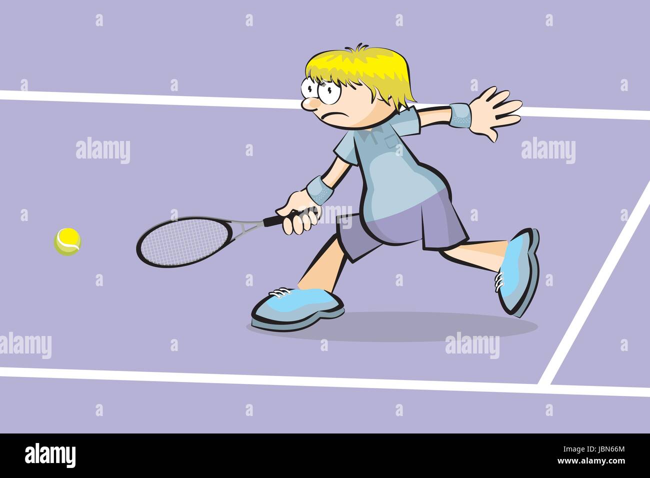 Tennis player with a racket - Cartoon Style. Conceptual vector ...