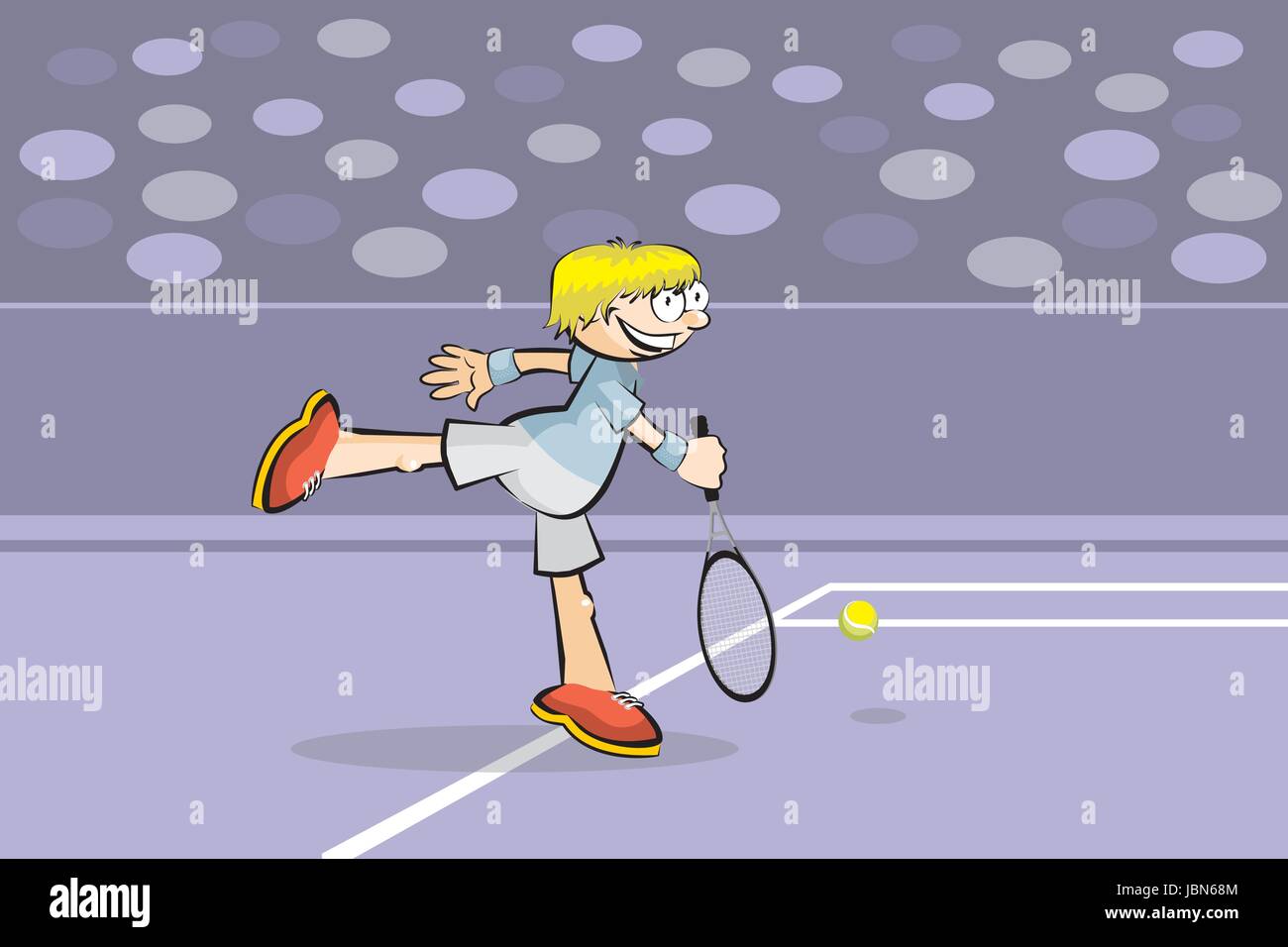 Tennis player with a racket - Cartoon Style. Conceptual vector ...
