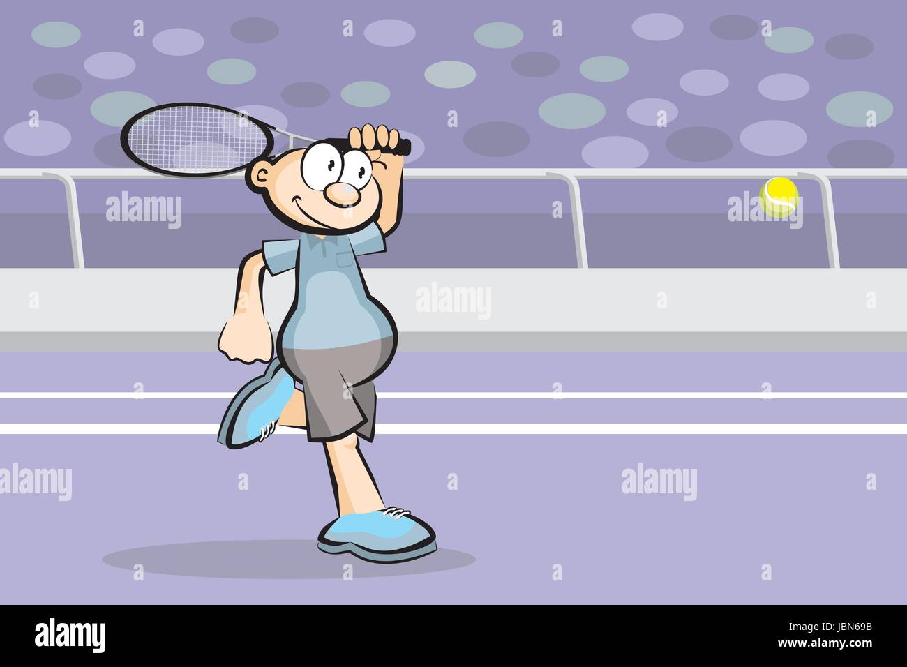Tennis player with a racket - Cartoon Style. Conceptual vector ...