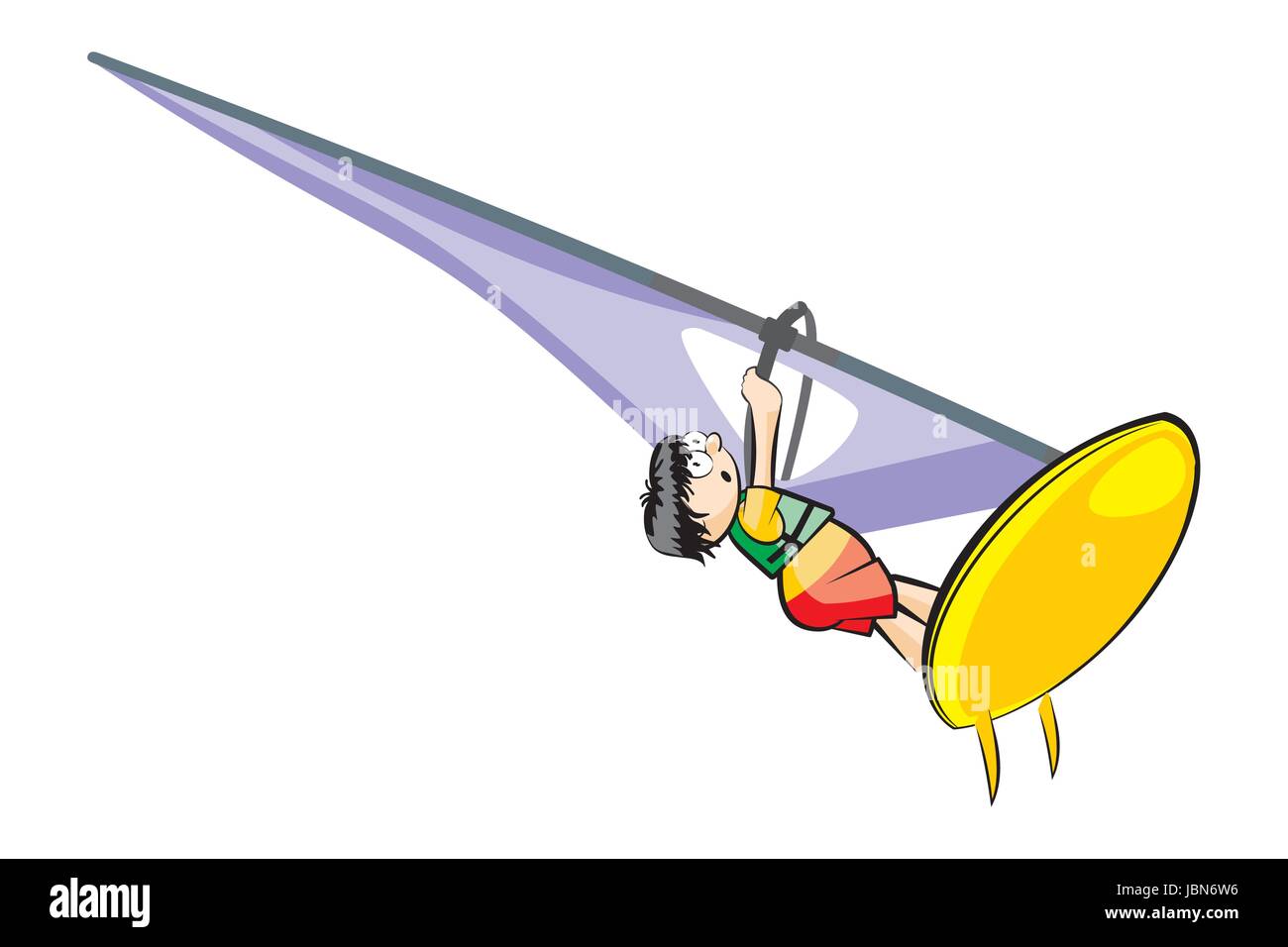 Windsurfing cartoon style isolated on white background. Conceptual ...