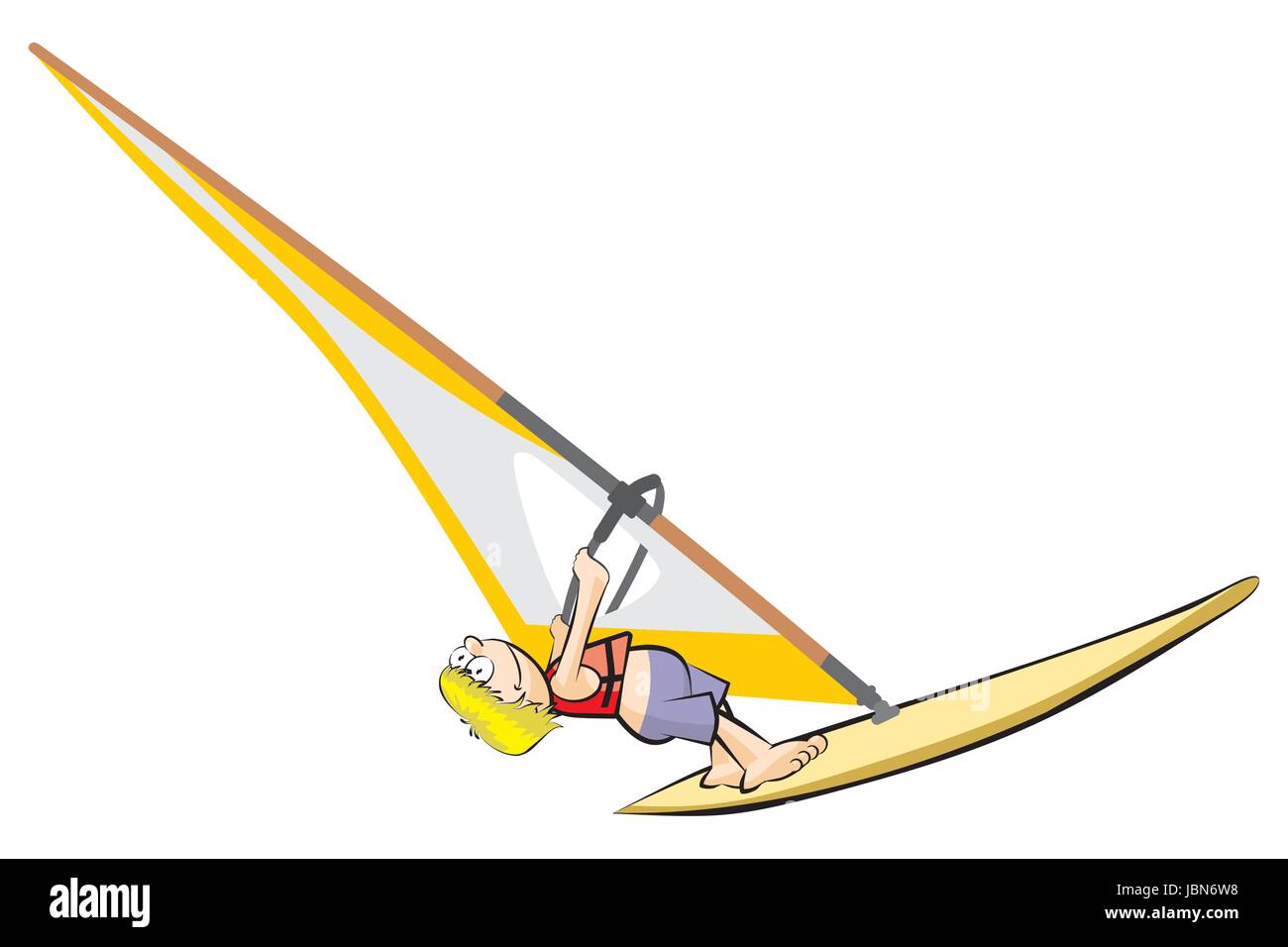 Windsurfing cartoon style isolated on white background. Conceptual ...