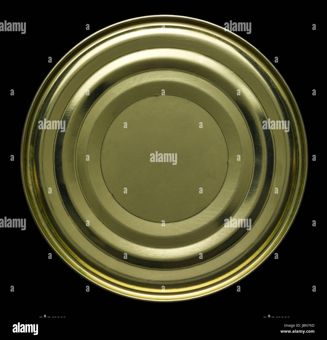 a tin can in black back seen from above Stock Photo - Alamy