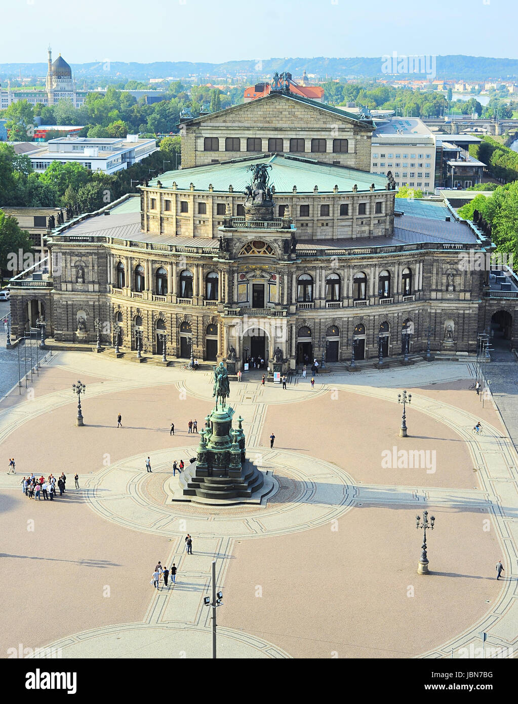 Aeril view of Semper Opera House in Dresden, Germany Stock Photo - Alamy